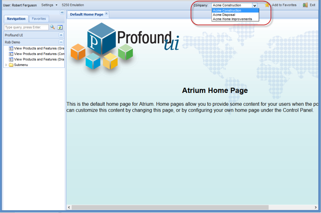 Handling Multiple Companies and Divisions within Atrium
